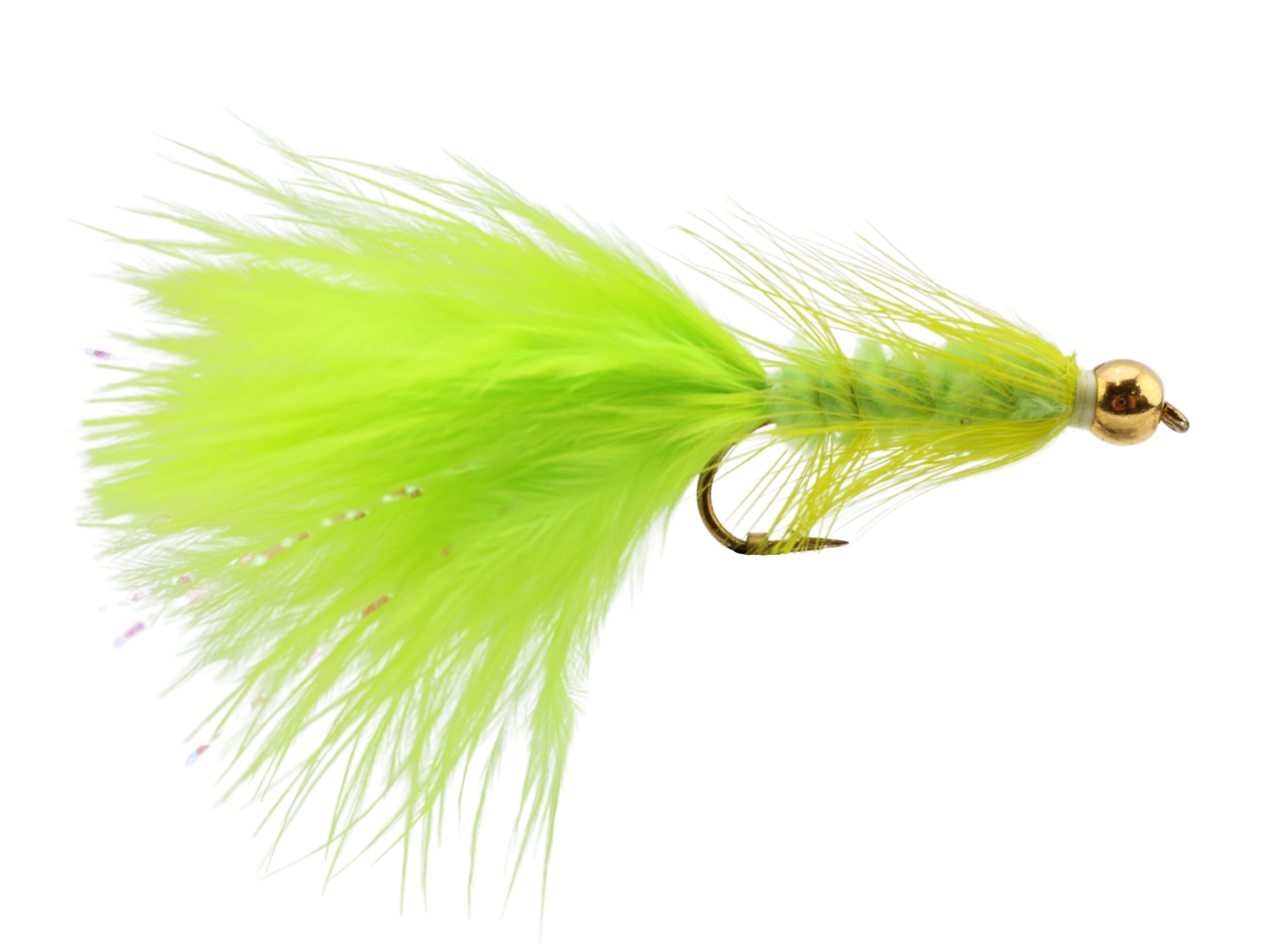 Bead Head Wooly Bugger, Size 10 | Chartreuse | Qty. 6 | Wild Water Fly – Outdoor America