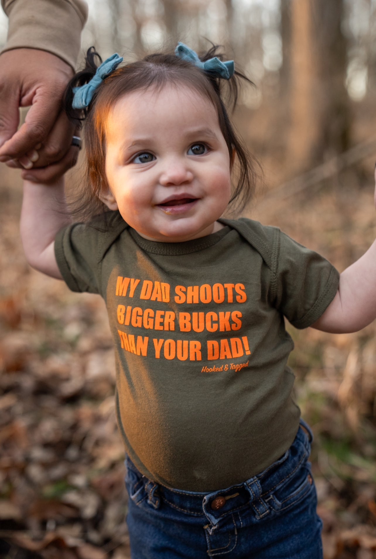 My Dad Shoots Bigger Bucks Than Your Dad Onesie Outdoor America 3942