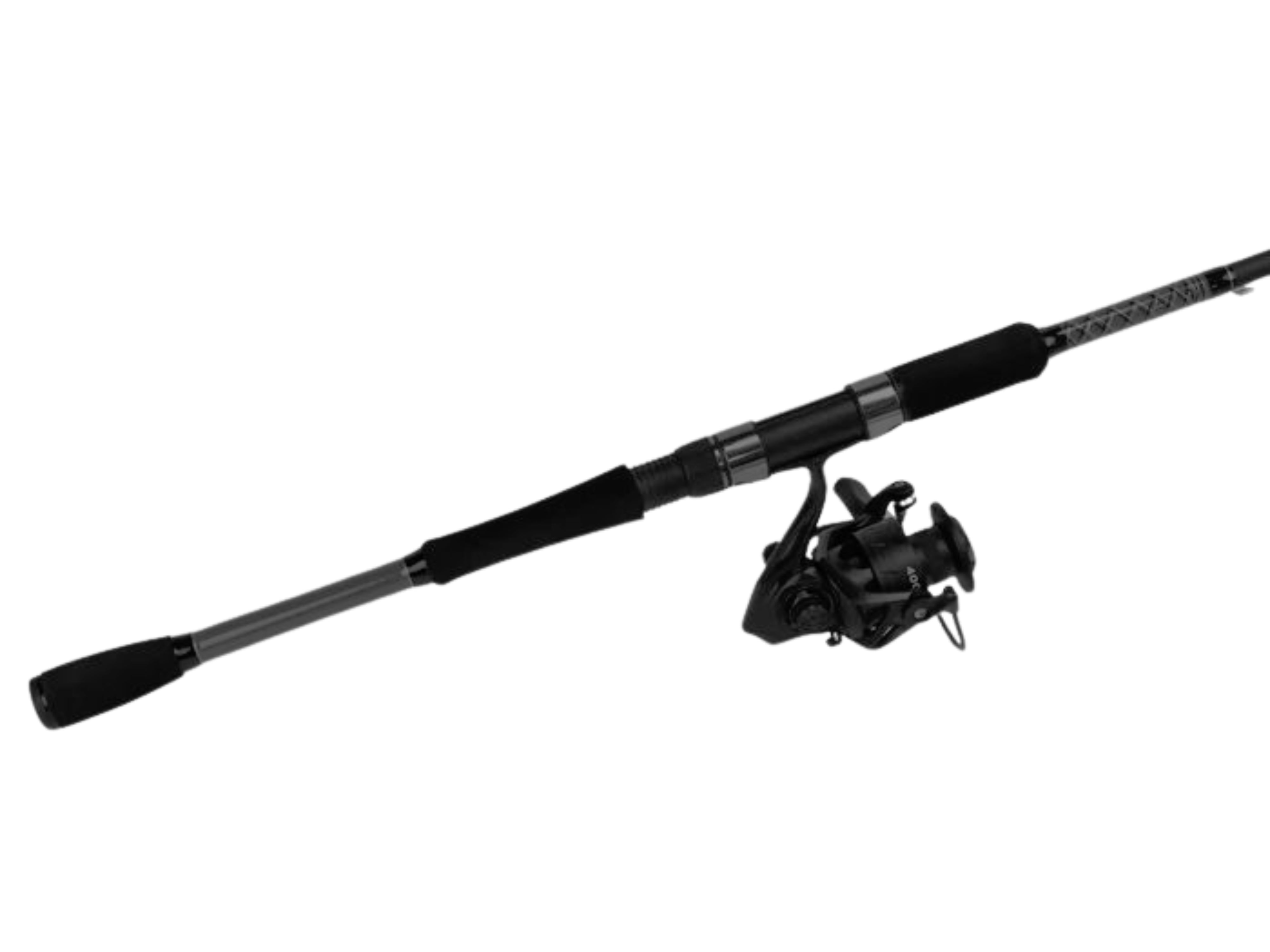 6' Medium Heavy Action Spinning Rod and Reel Package, 1 Piece Fibergla ...