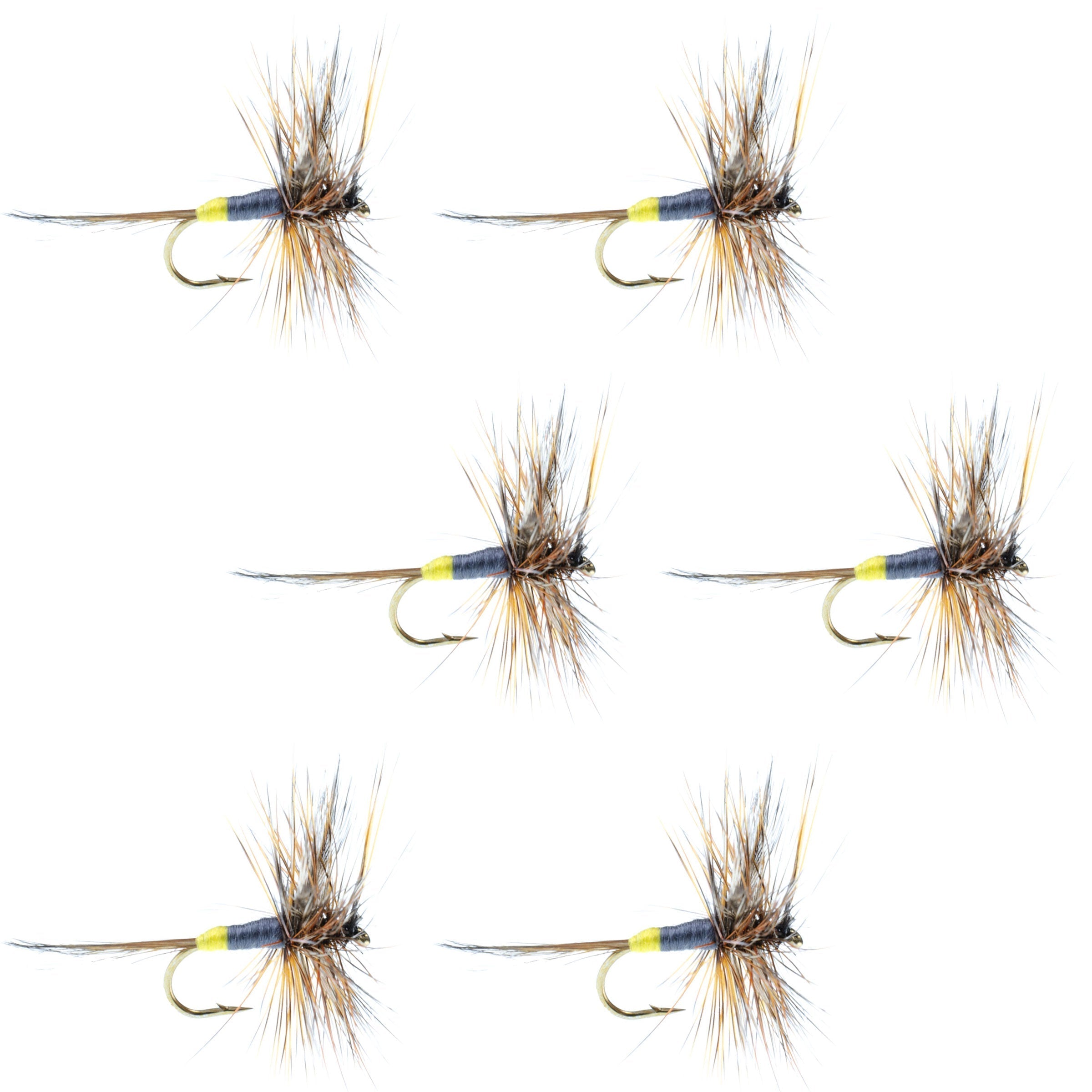 Adams Female Classic Dry Fly - 6 Flies - Hook Size 14 – Outdoor America