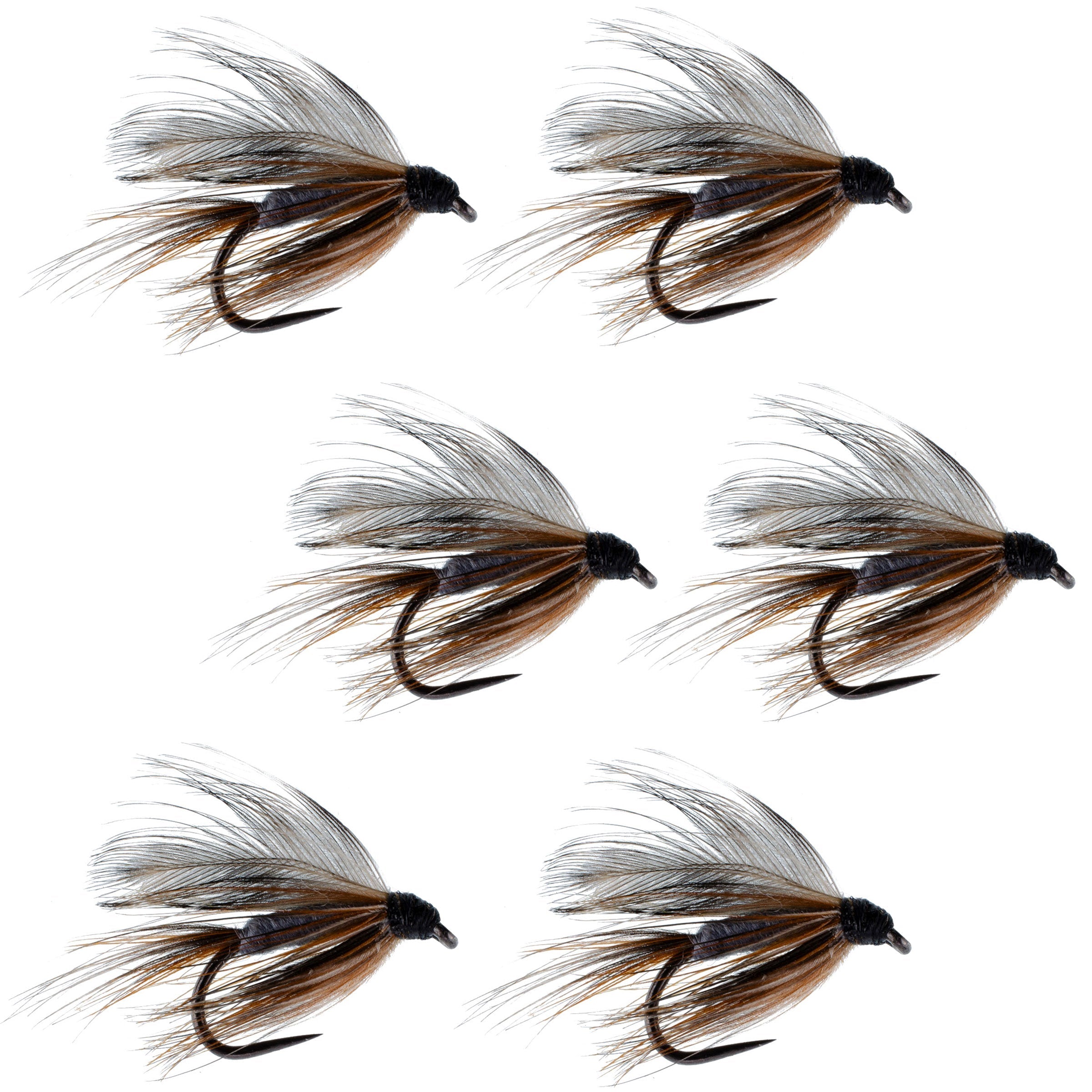 Barbless Adams Classic Wet Fly Fly Fishing Flies - 6 Flies Hook Size 1 ...