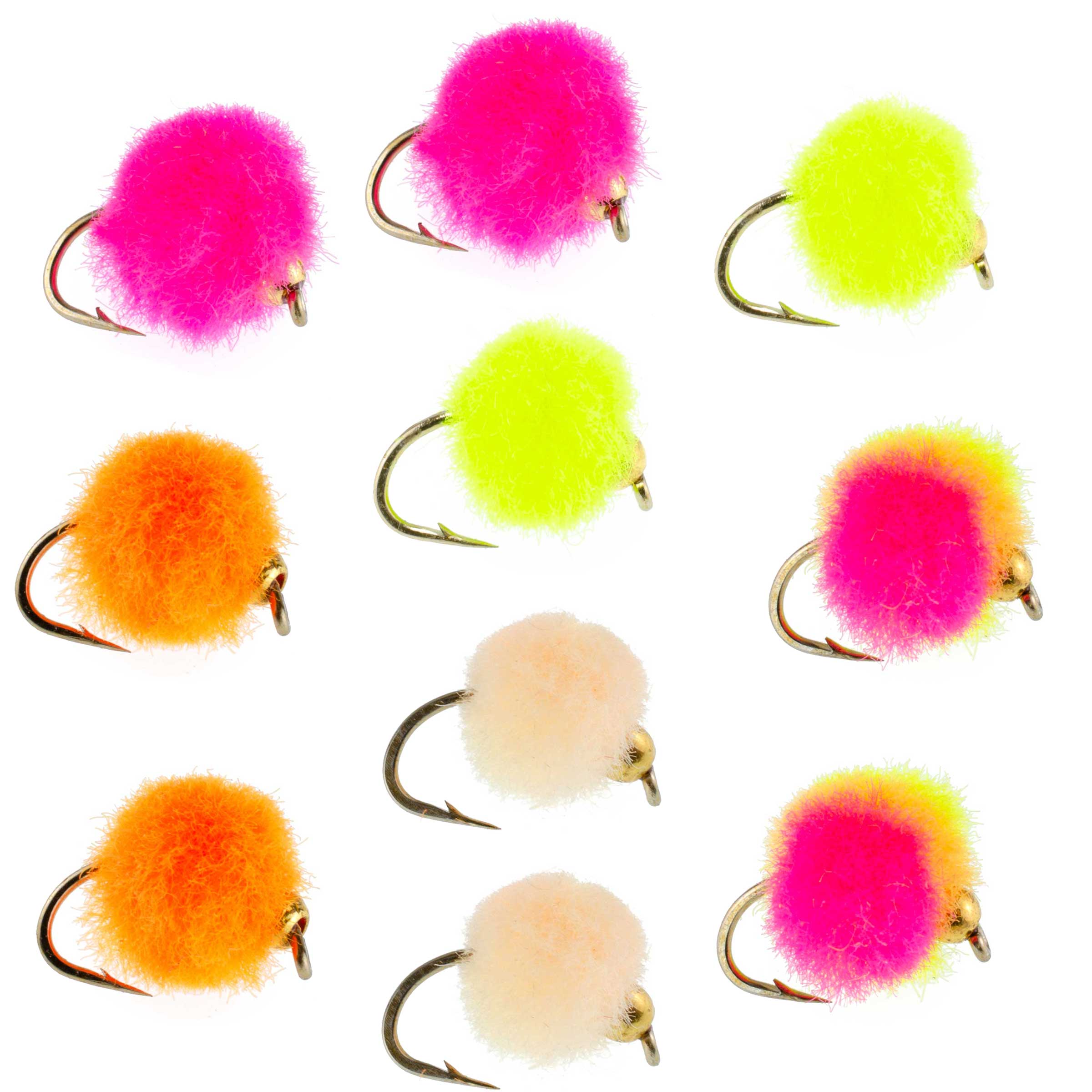 Bead Head Egg Assortment Fly Fishing Flies - 10 Flies - 5 Colors Hook ...