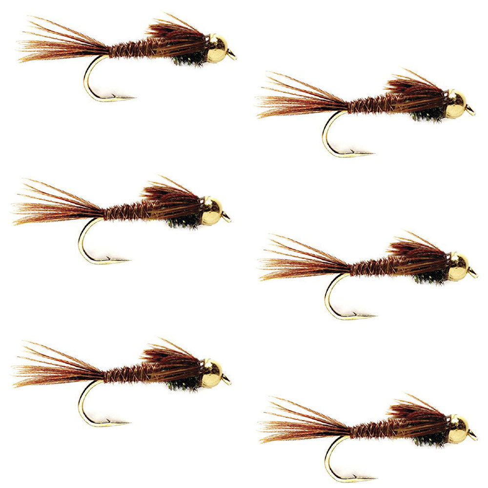Bead Head Pheasant Tail Nymph Fly Fishing Flies - 6 Flies Hook Size 16 ...