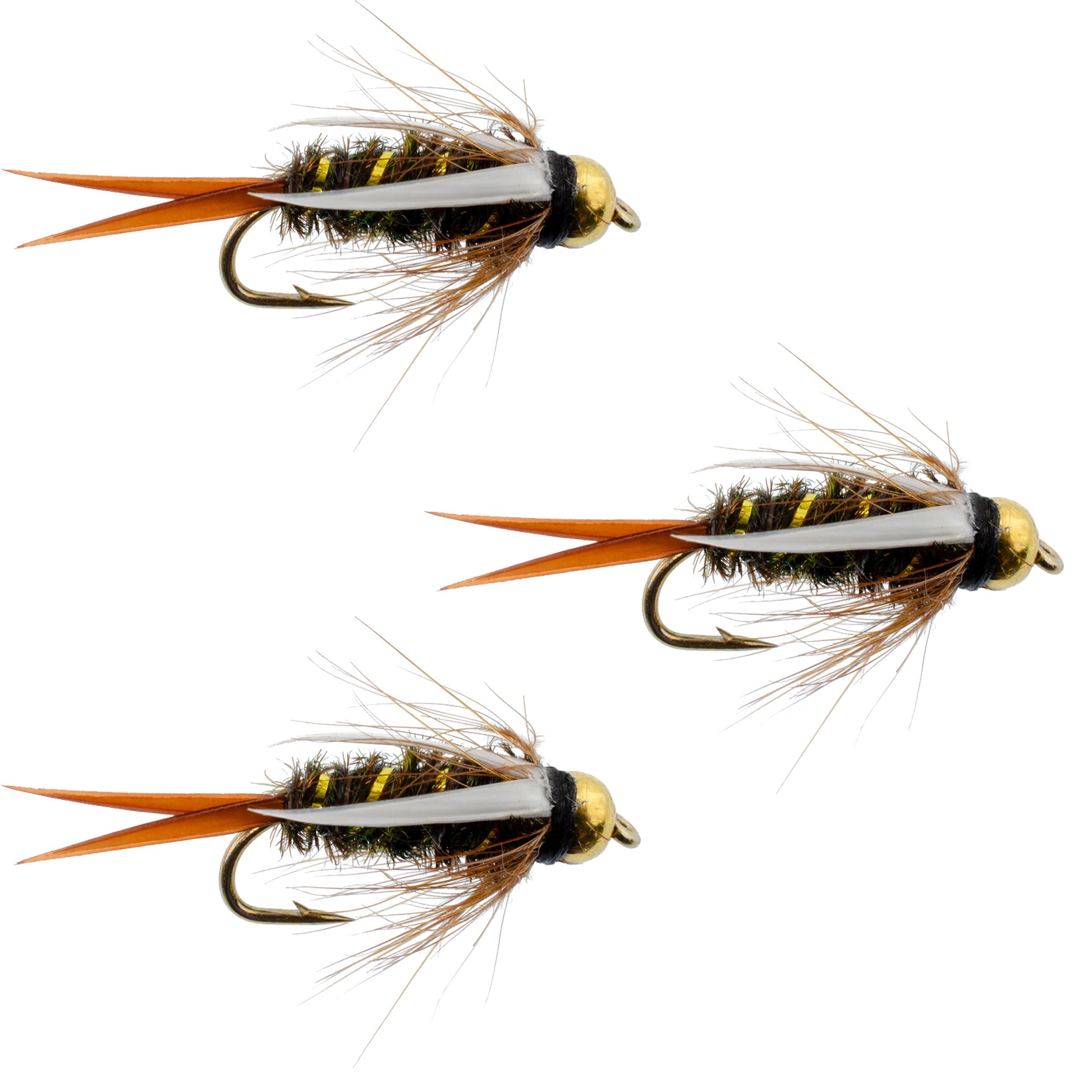 3 Pack Bead Head Prince Nymph Fly Fishing Flies - Hook Size 12 ...