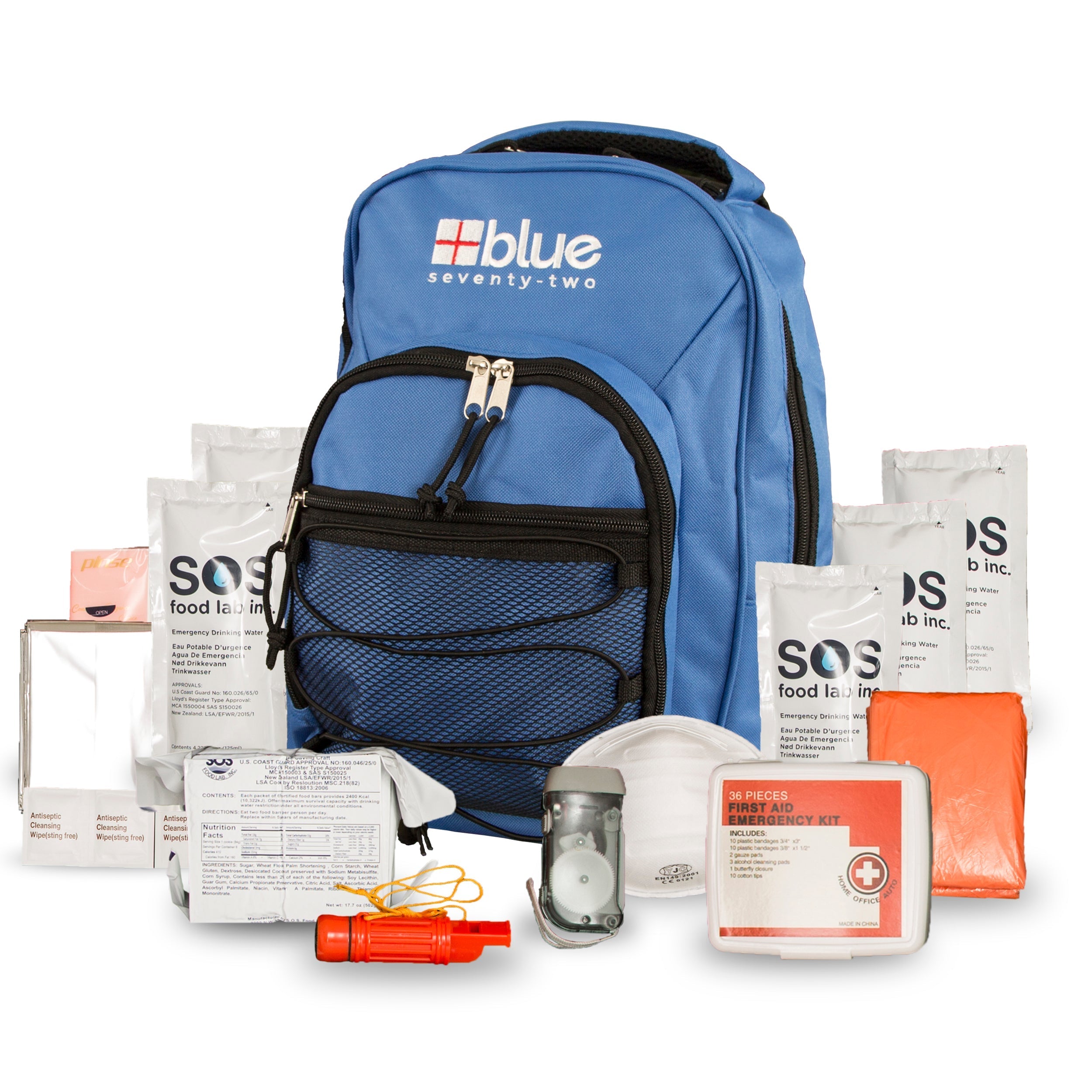 Blue Seventy-Two Standard - 3 Day Emergency Kit for 1 Person – Outdoor ...