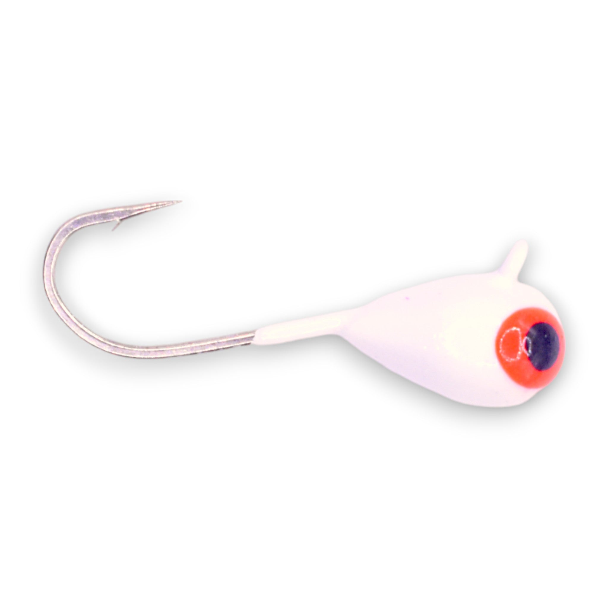 WHITE W/ RED EYE GLOW TUNGSTEN JIG – Outdoor America