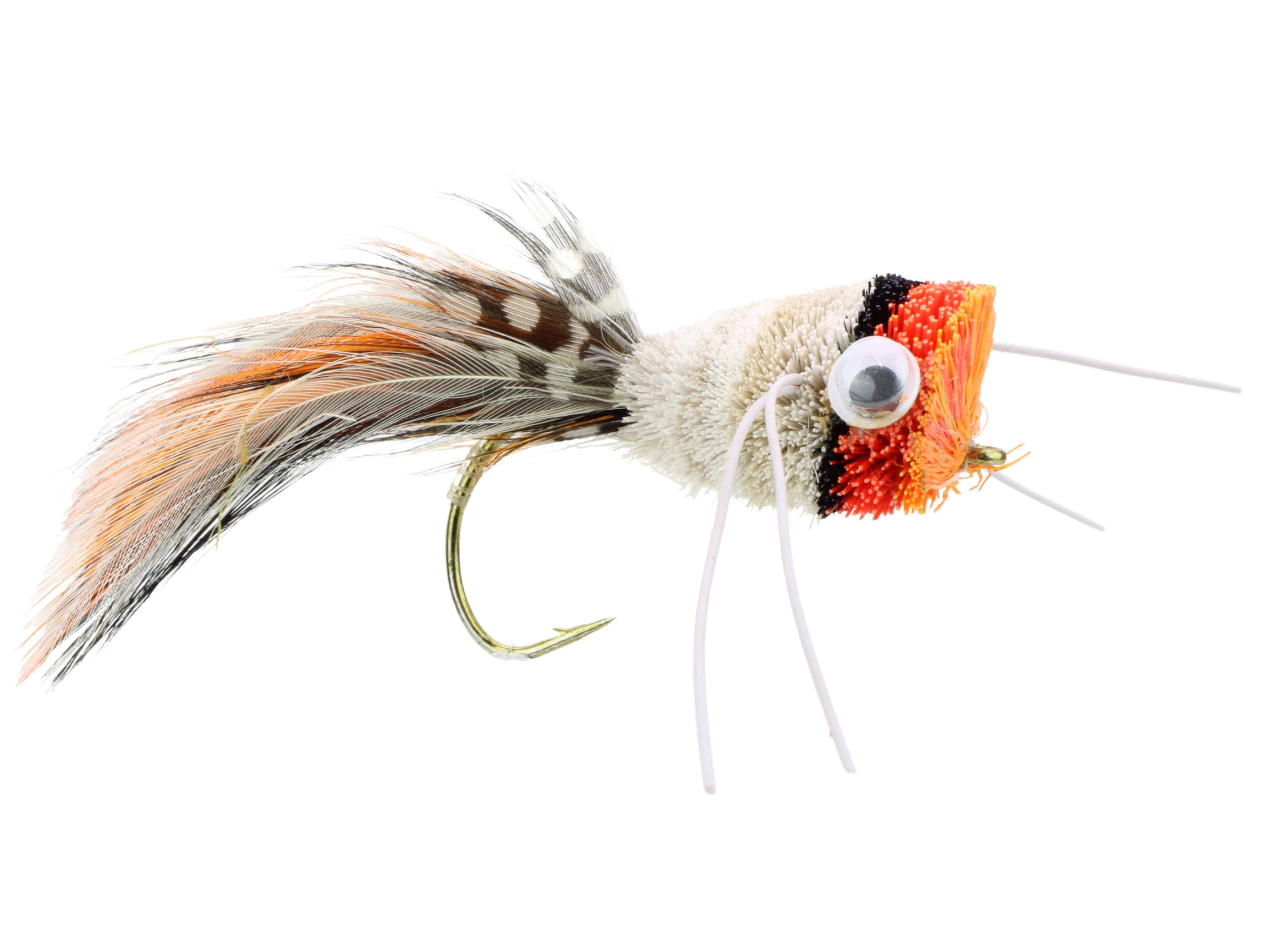 Deer Hair Bass Bug, Size 2 | Qty. 2 | Orange | Red | White | Wild Wate ...