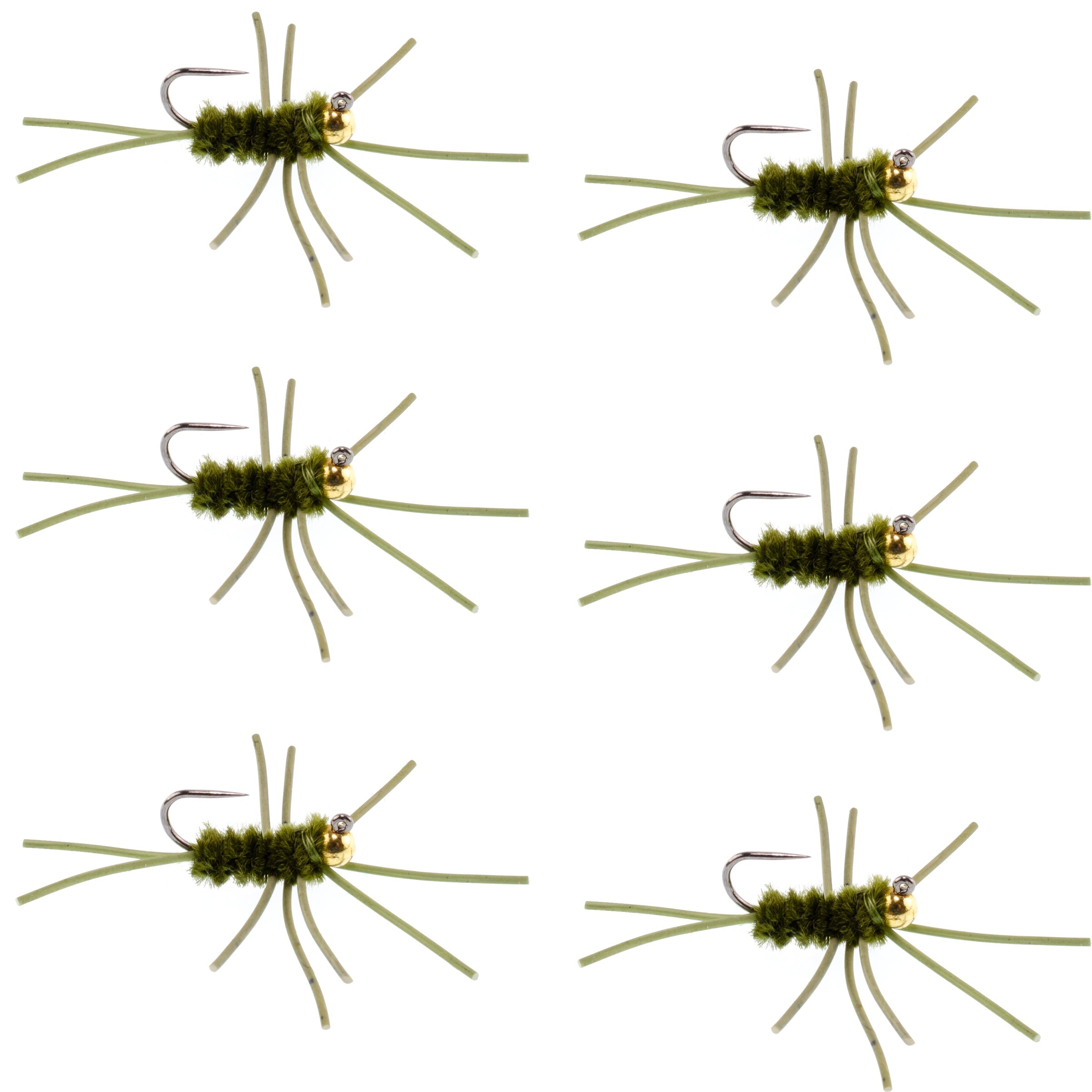 Barbless Pat's Rubber Legs Tungsten Bead Jigged Dark Olive Euro Nymph ...