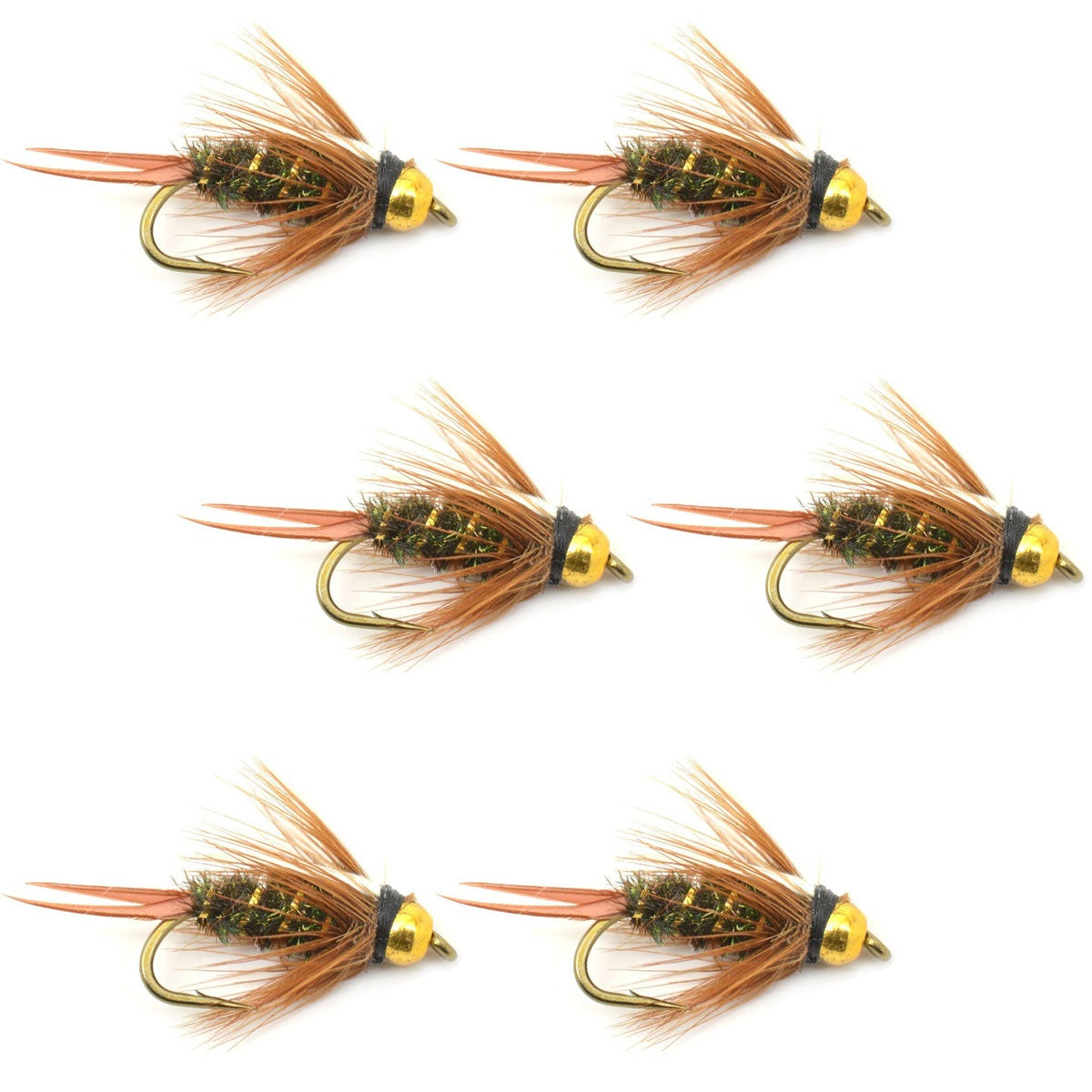 Bead Head Prince Nymph Fly Fishing Flies - Set of 6 Flies Hook Size 16 ...