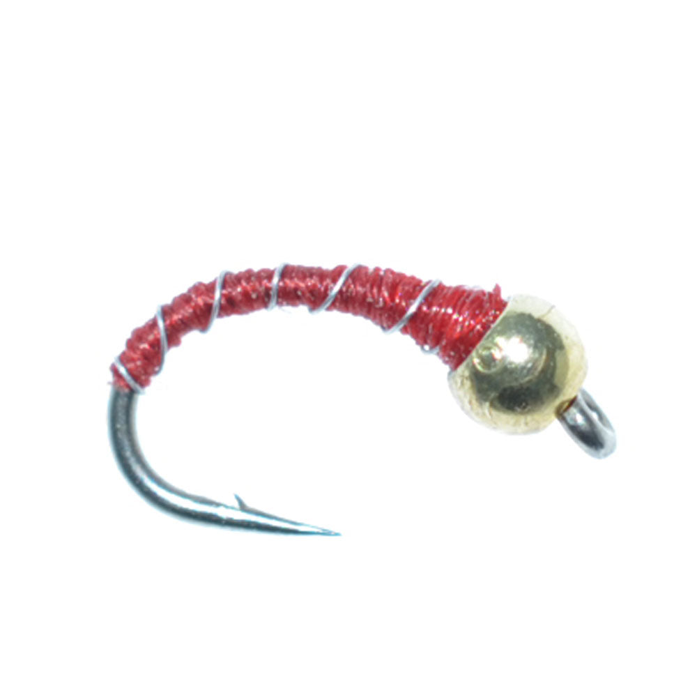 3 Pack Bead Head Red Zebra Midge Still Water Nymph Fly Fishing Fly Hoo ...