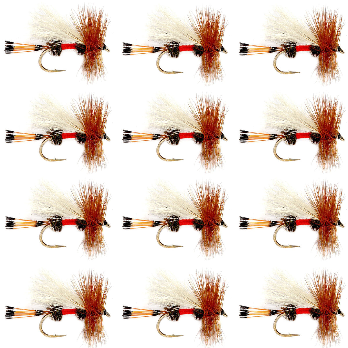 Royal Trude Classic Hair Wing Dry Fly - 1 Dozen Flies Hook Size 12 ...