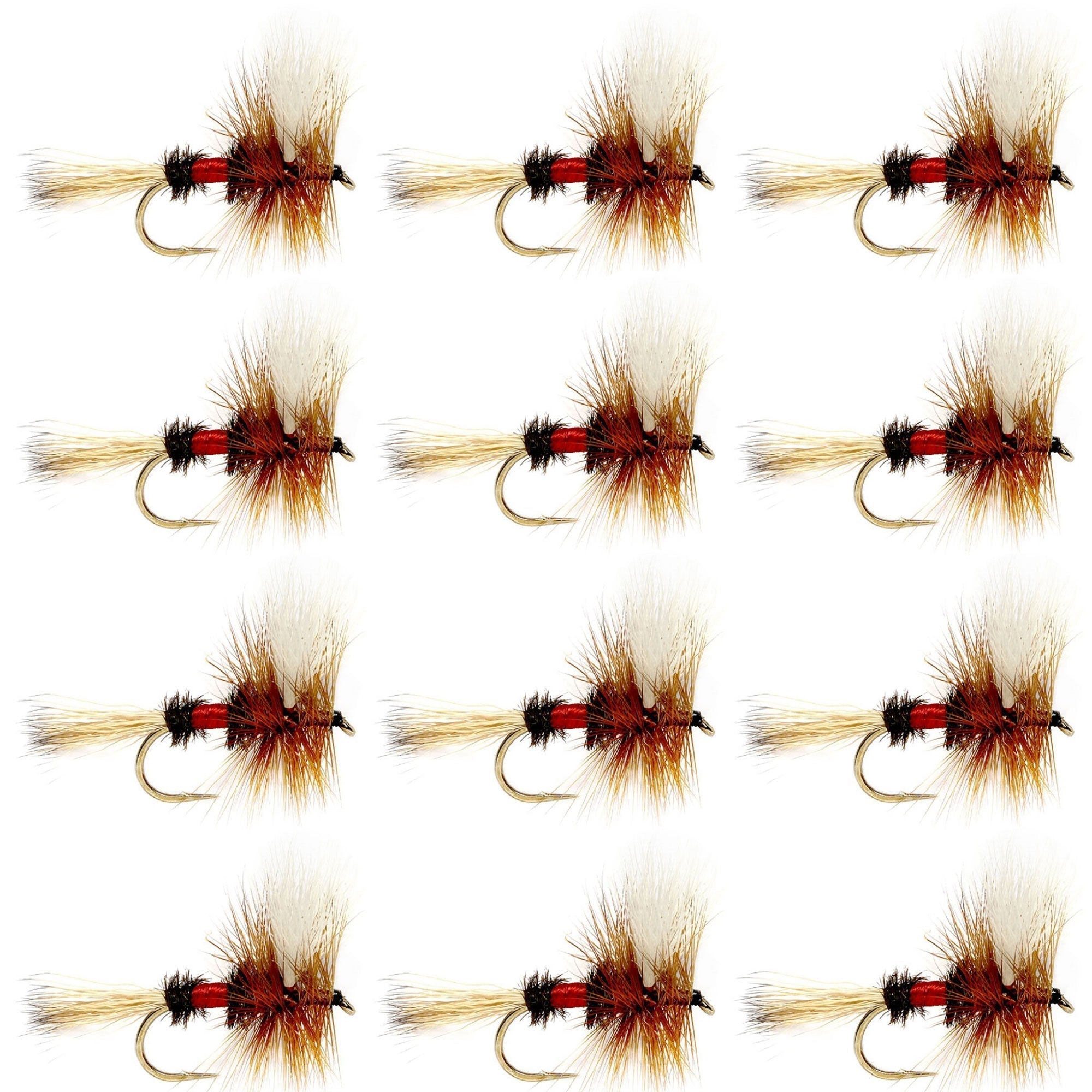 Royal Wulff Classic Trout Dry Fly Fishing Flies - Set of 12 Flies Size ...