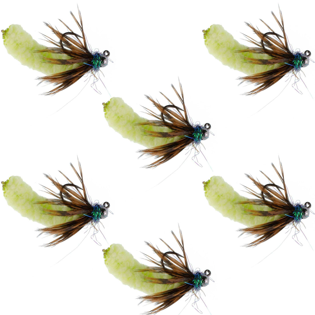 Tungsten Bead Chartreuse Mop Fly Tactical Jig Czech Euro Nymph Barbles ...