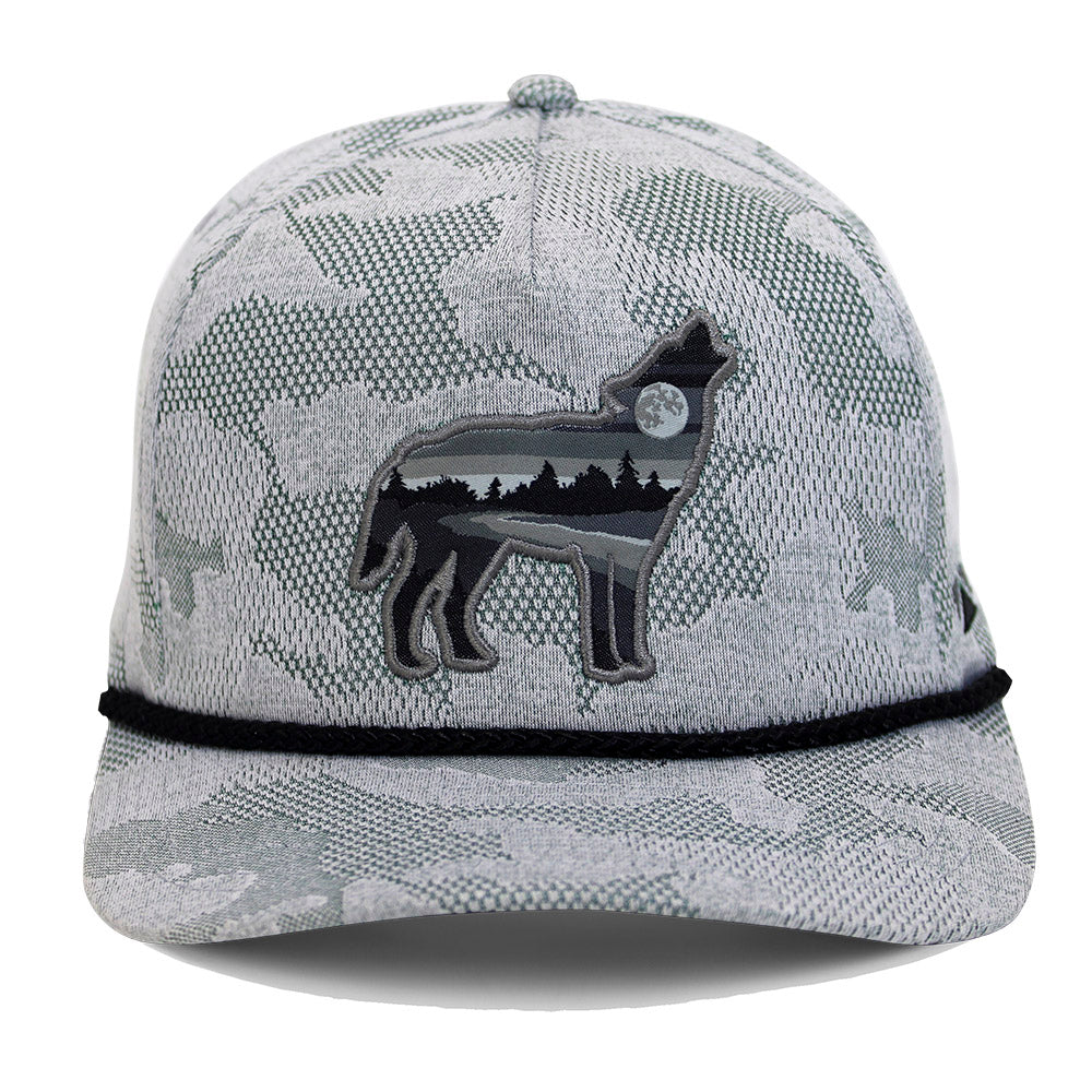 Wolf Howl Cloud Texture 5-Panel Rope Cap – Outdoor America