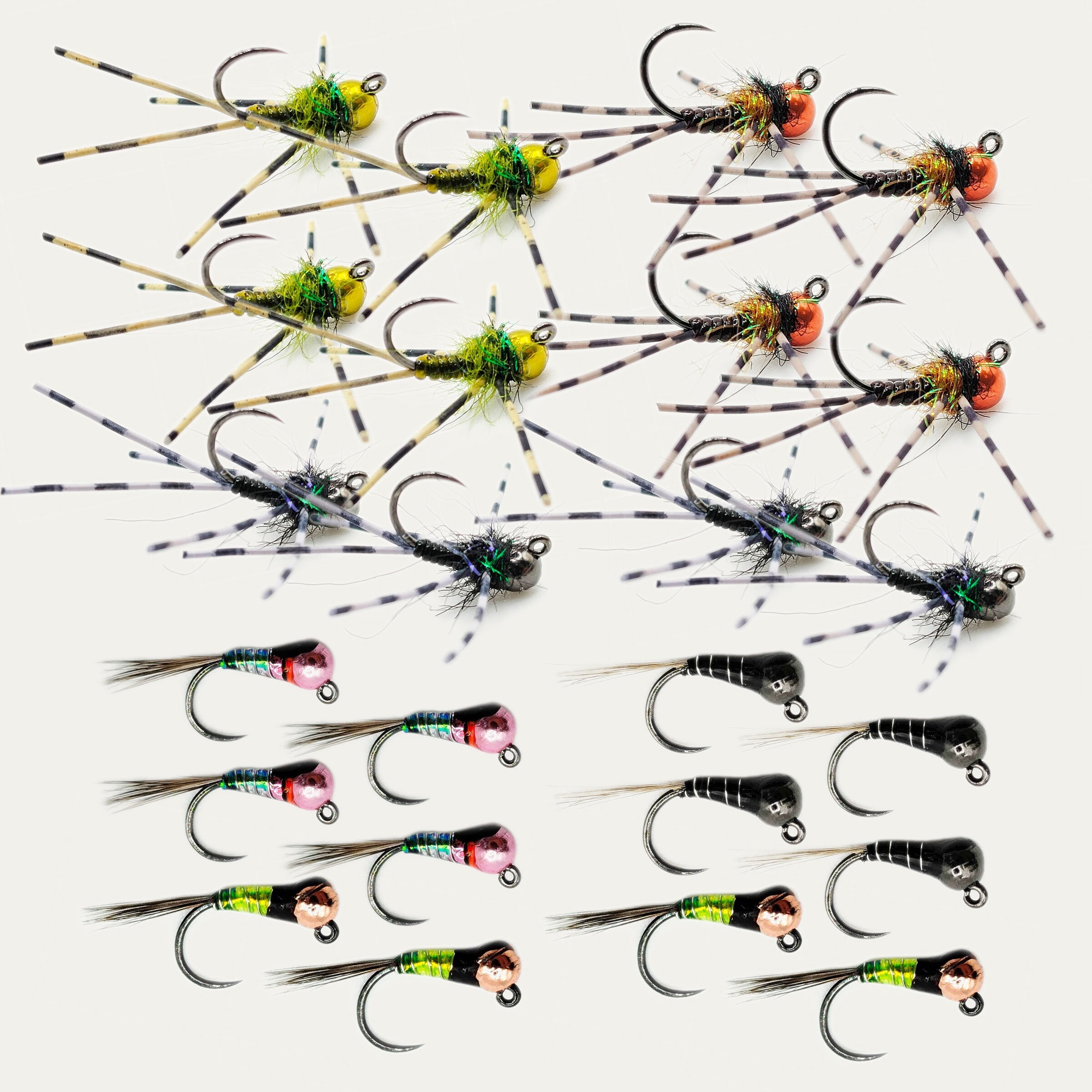 Tungsten Deep Jig Tactical Nymph Fly Assortment - VMC Barbless Jig Hoo ...
