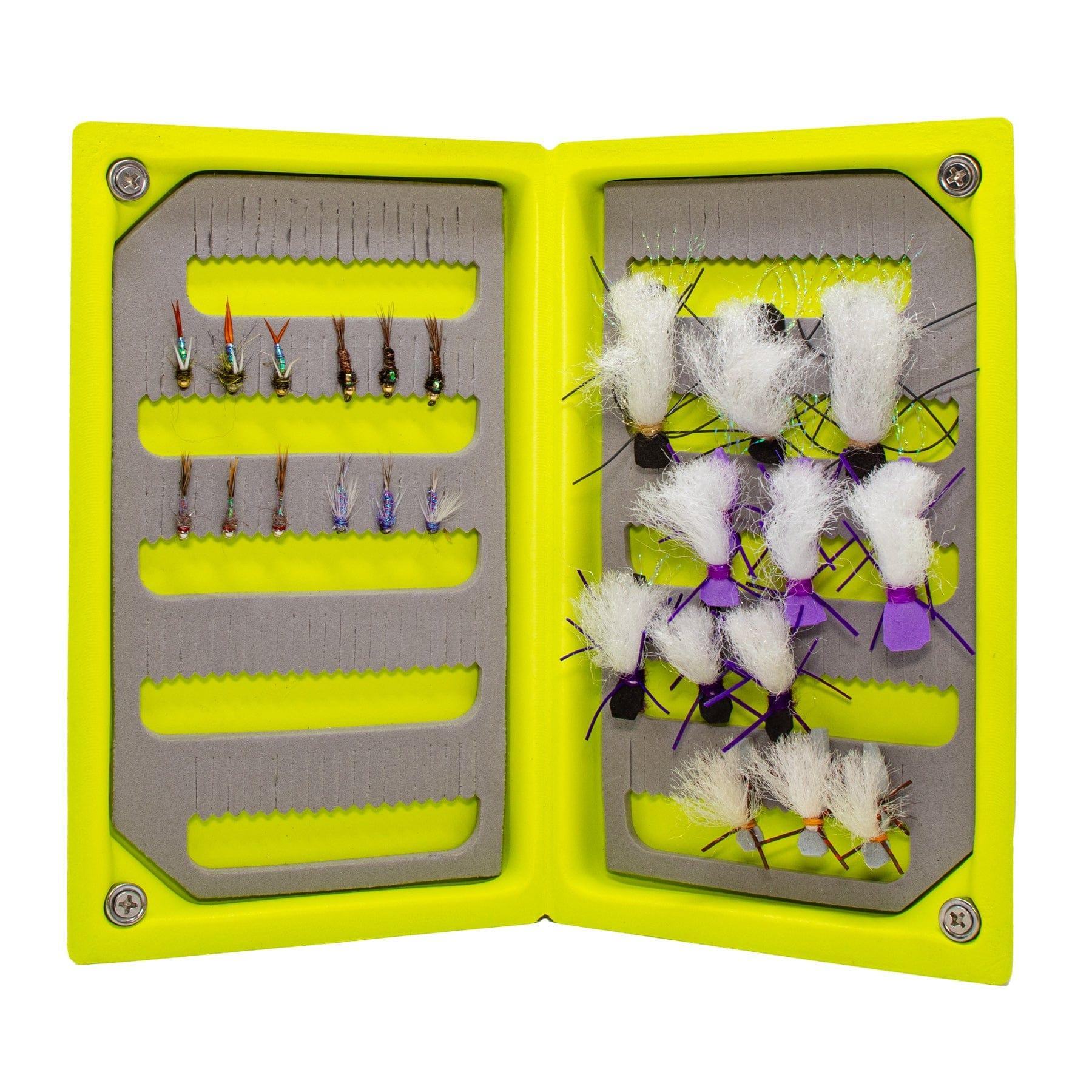 JHFLYCO Loaded Foam Fly Box - Hopper Dropper w/ 50m Spool of 4X Fluoro ...