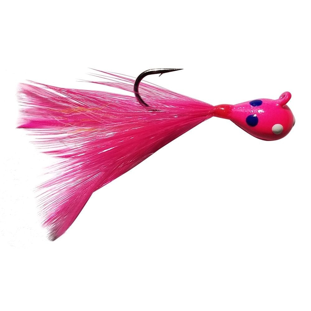 TUNGSTEN WONDER FEATHER JIG - GLOW PINK WONDERBREAD/PINK FEATHER ...