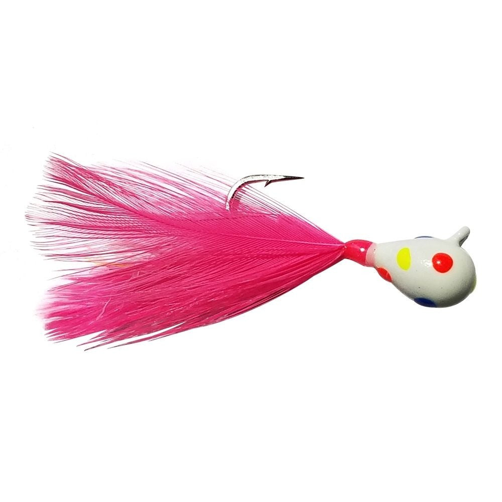 TUNGSTEN WONDER FEATHER JIG - GLOW WONDERBREAD/PINK FEATHER – Outdoor ...