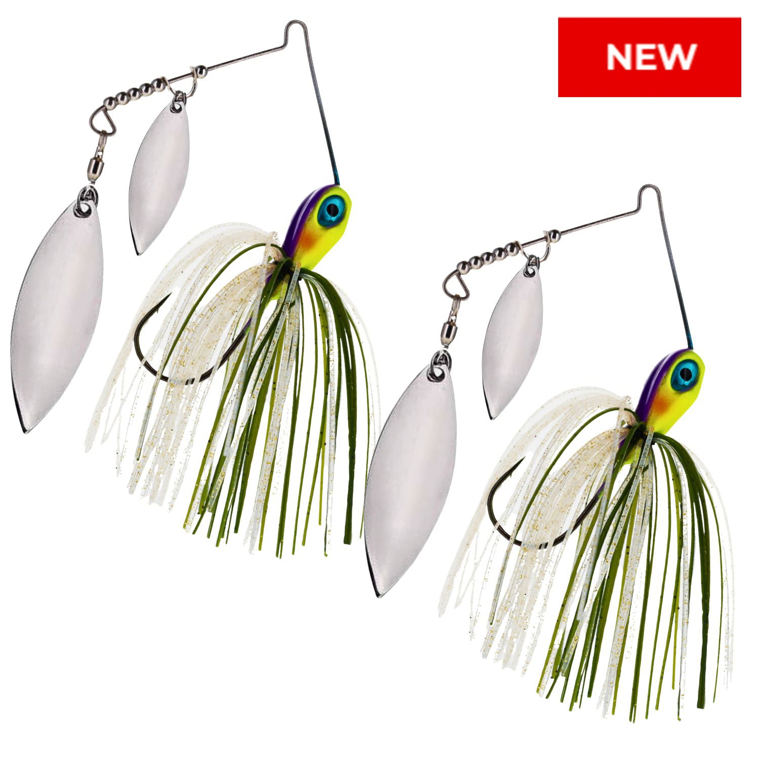 Reaction Tackle Tungsten Spinnerbait Jigs – 2-Pack, Double Willow Blad ...
