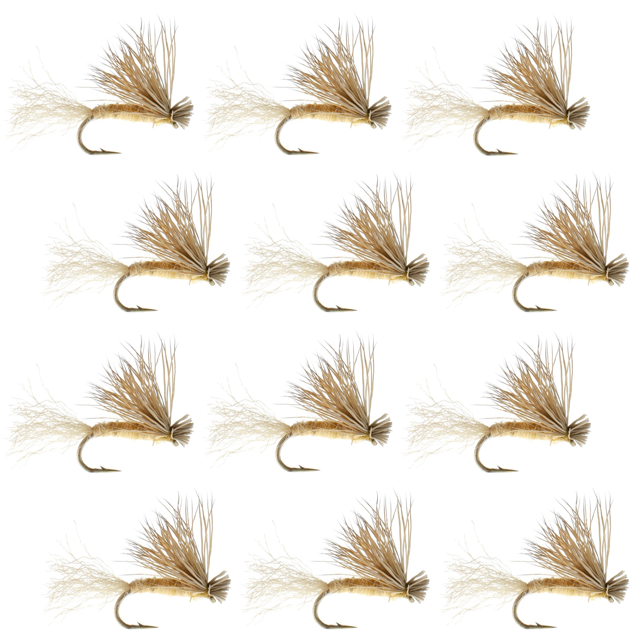 Tan X Caddis Emerging Caddis Adult Trout Dry Fly - 1 Dozen Flies Hook ...